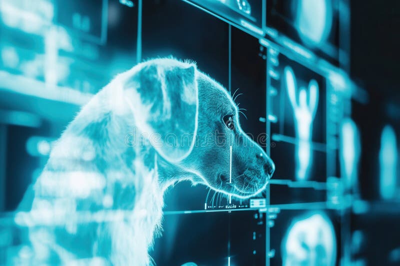 High-tech Veterinary Diagnostics Featuring Abstract Medical Scans and ...