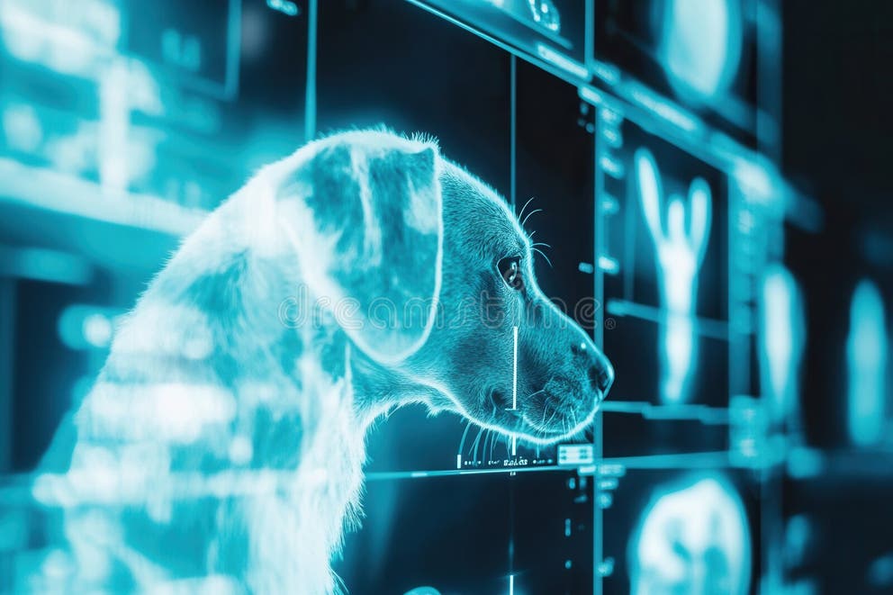 High-tech Veterinary Diagnostics Featuring Abstract Medical Scans and ...