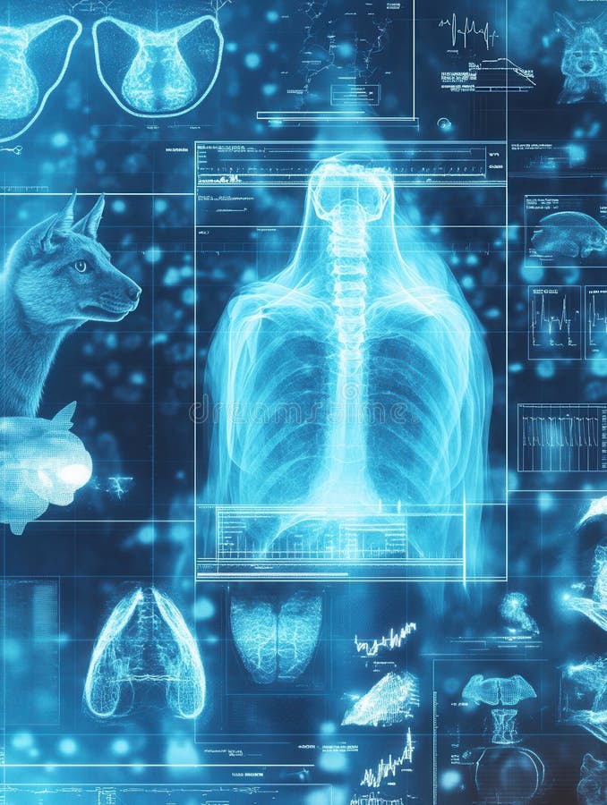 High-tech Veterinary Diagnostics Showcasing Pets with Medical Scan ...