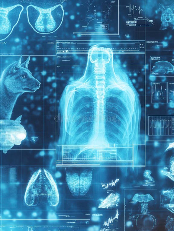 High-tech Veterinary Diagnostics Showcasing Pets with Medical Scan ...