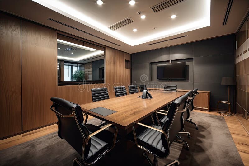 High-tech Video Conferencing System, with Large Flat Screen Monitor and ...