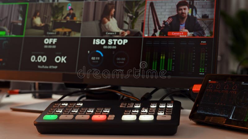 Professional Video Production Control Room Setup and Equipment Stock ...