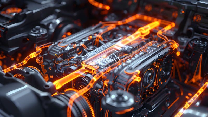 High-tech Visual of Automatic Transmission Fluid. Stock Illustration ...