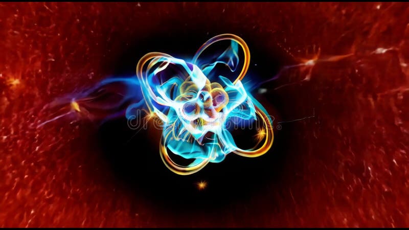 Glowing Subatomic Particle Surrounded by Energy Fields in Cosmic Void ...