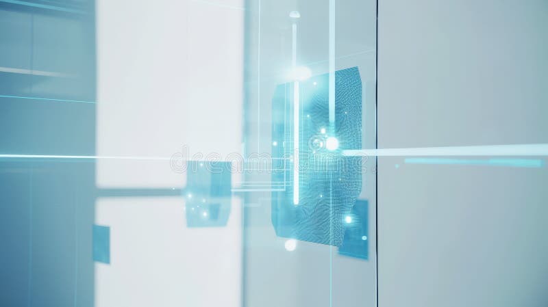 High-tech Wall with Glowing Digital Connections Stock Photo - Image of ...