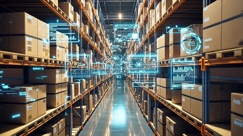 Warehouse Management System Showing Logistics Transport Statistics on ...