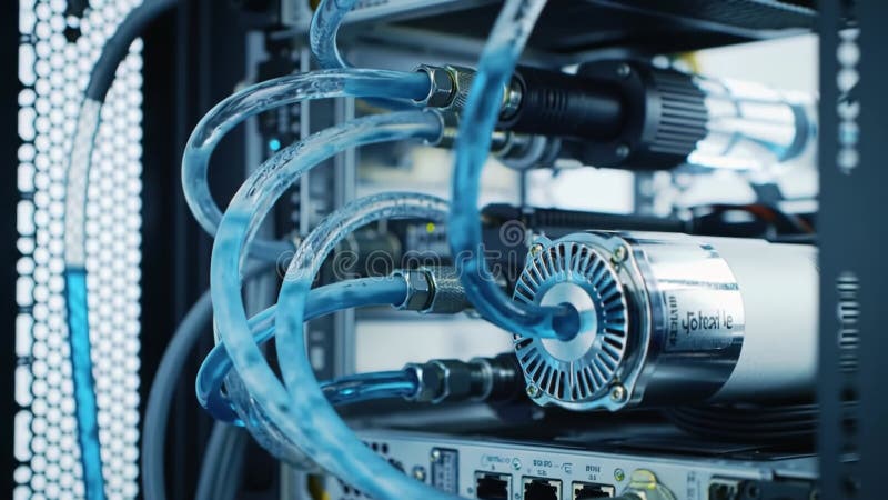 High-tech Water Cooling System in a Server Room for Advanced Computer ...