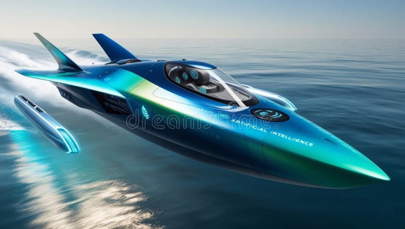 High-tech Water Jet with Artificial Intelligence Stock Illustration ...