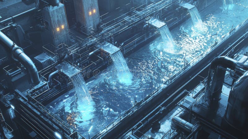 High-tech Water Purification Process Industrial Facility Technology ...