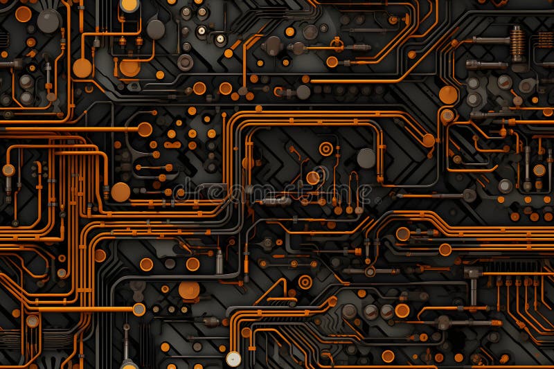 High-tech Wiring Seamless Full-frame Background and Texture. Neural ...