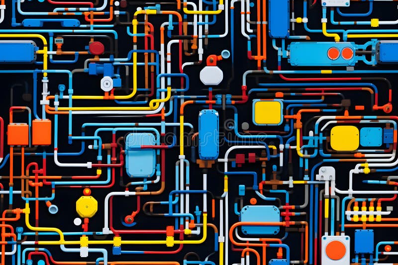 High-tech Wiring Seamless Full-frame Background and Texture. Neural ...