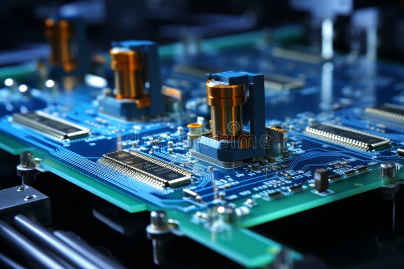 High-tech Workshop. Automated Chip Mounter in Printed Circuit Board ...