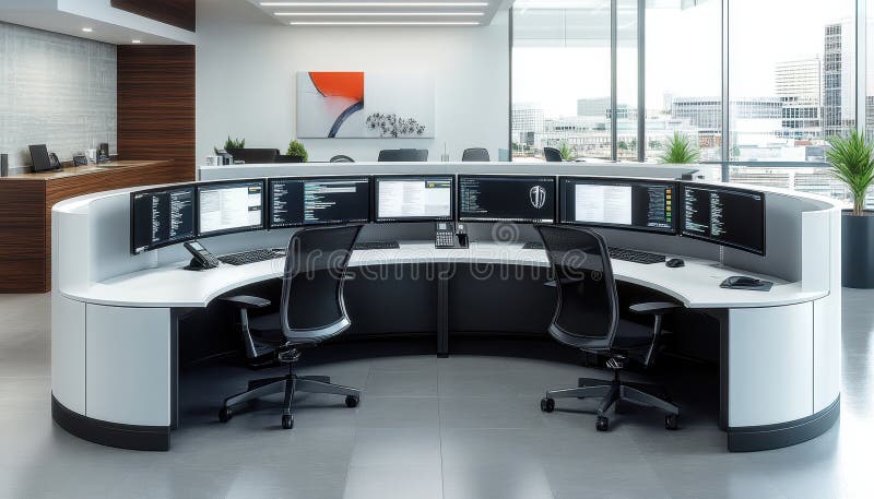 High-tech Workstations in a Modern Call Center Designed for Efficient ...