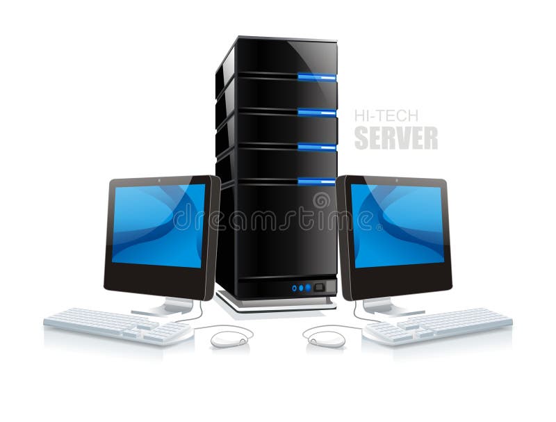 High-Techer Server vektor abbildung. Illustration von apfel - 31528298