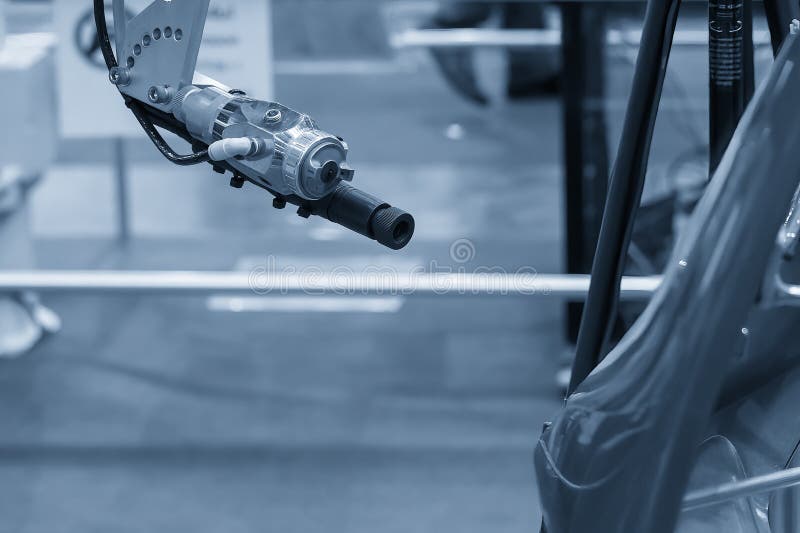 The High Technology Automotive Paint Work with Painting Robot Stock ...