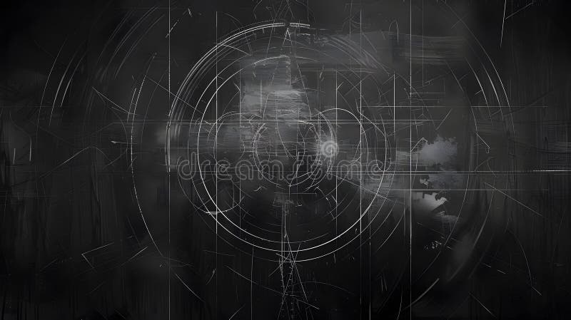 Abstract Tech Background with Circles, Lines for Cyber Design Stock ...