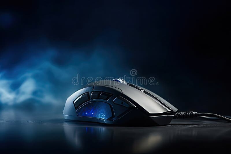 High Technology Computer Gaming Mouse Dark Blue Tone Smoke Stock ...