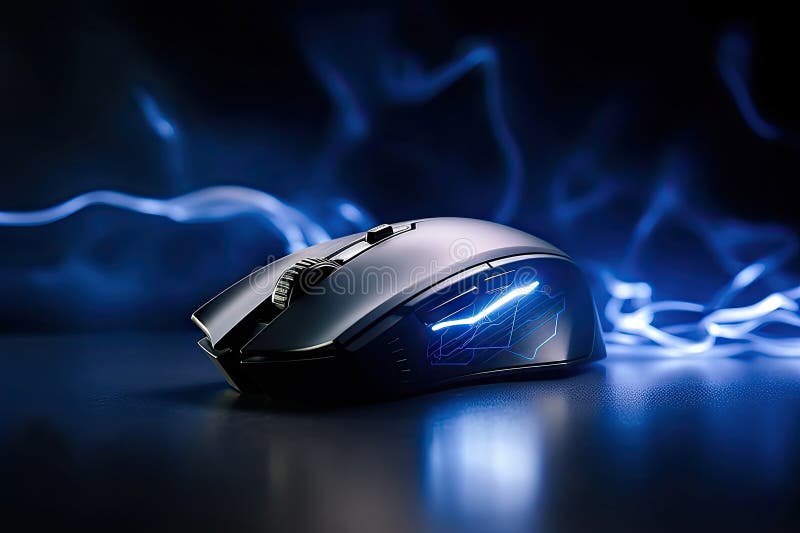 High Technology Computer Gaming Mouse Dark Blue Tone Stroke Lightning ...