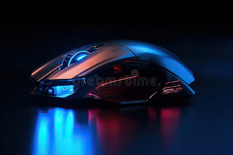 High Technology Computer Gaming Mouse Fast Moving Blue Tone Stock ...
