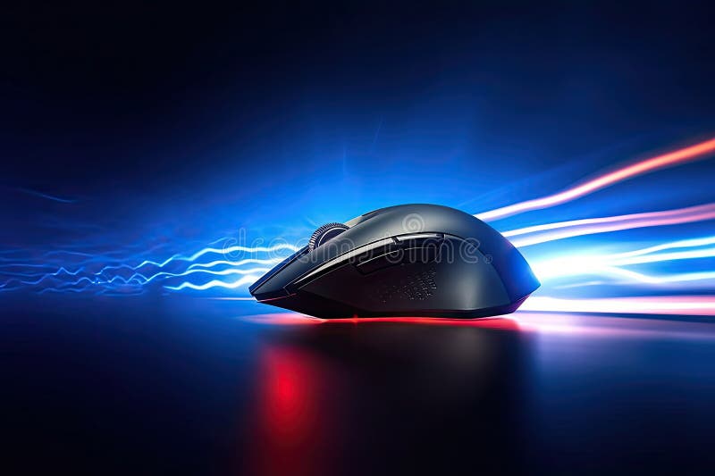High Technology Computer Gaming Mouse Fast Moving Blue Tone Stroke ...