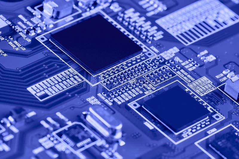 Electronic Circuit Board Close Up. High Tech Circuit Board. Stock Photo ...