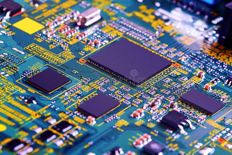 Electronic Circuit Board Close Up. High Tech Circuit Board. Stock Photo ...