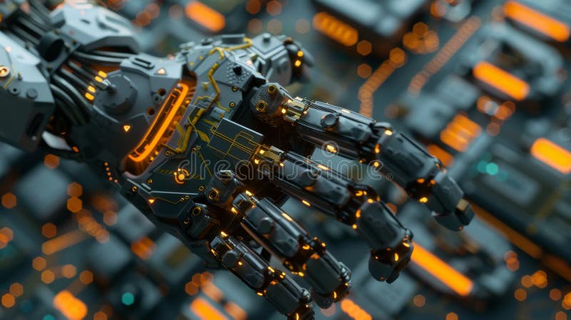 High Technology and Modern Automatic Robot. Industrial Robot are ...