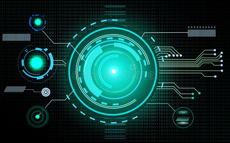 High Technology Printed Circuit Board with Glowing LED Lights Stock ...