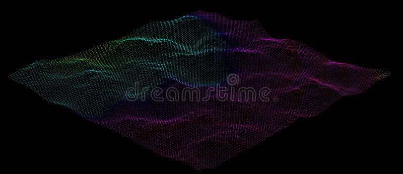 High Technology, Science Data Grid. Colorful Digital Terrain ...