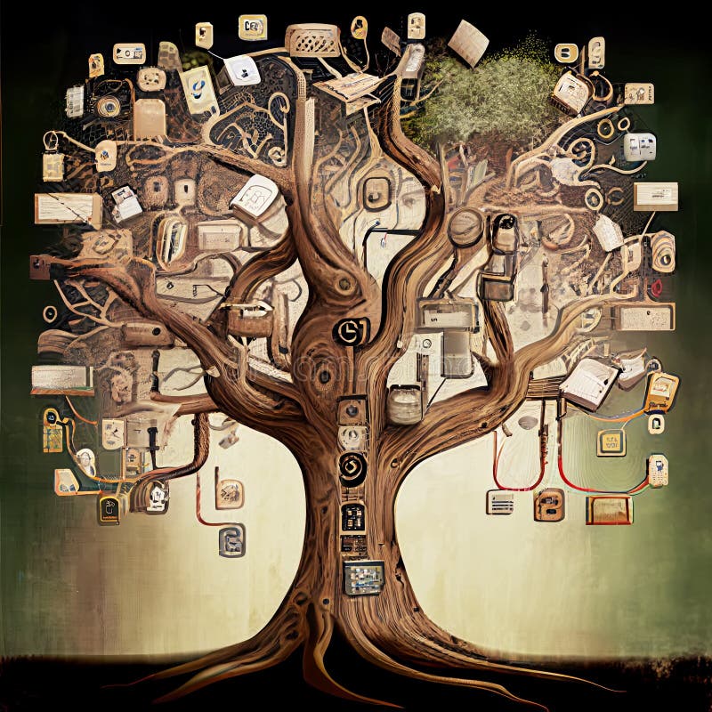 High Technology Tree, Concept Art Stock Illustration - Illustration of ...
