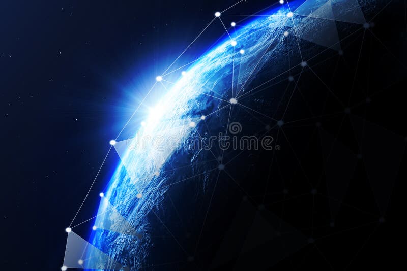 High Technology Virtual Net on Planet Earth. Future Technology ...