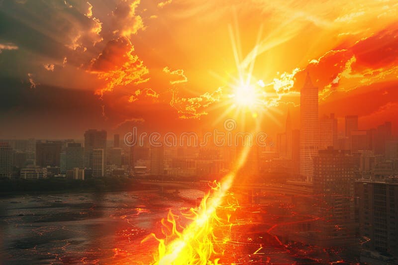 High Temperature in City Signifies Global Warming and Climate Change ...