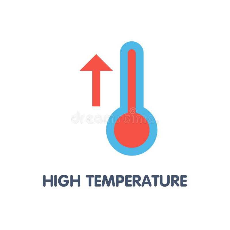 High Temperature Flat Icon Design Style Illustration on White ...