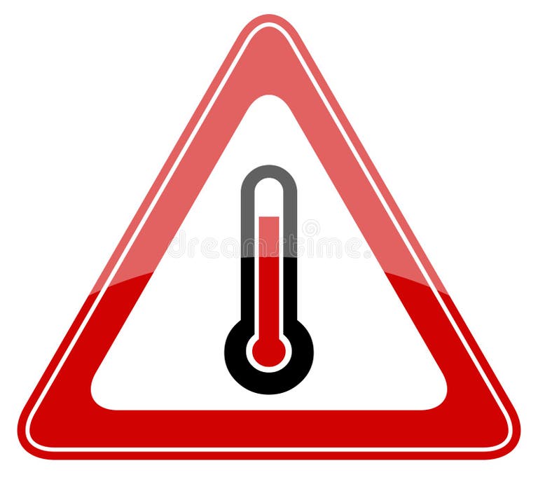 High Temperature Warning Sign Stock Vector - Illustration of rise, sign ...