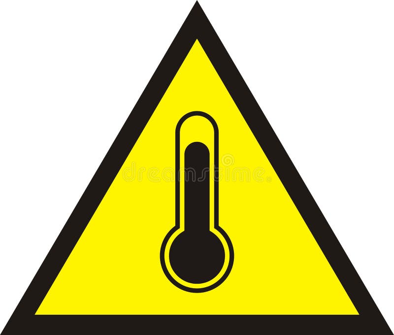 High Temperature Warning Sign Stock Vector - Illustration of ...