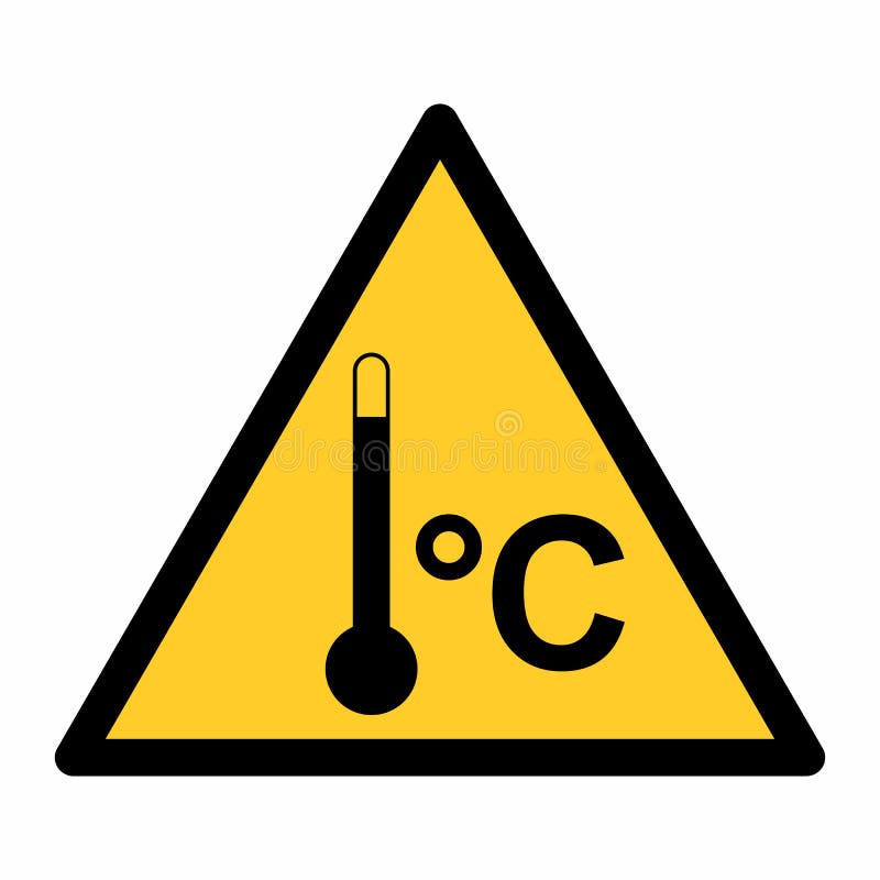 High Temperature Warning Sign Stock Illustration - Illustration of ...