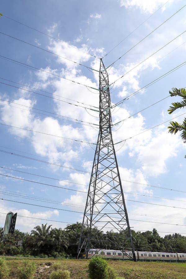 High Tension Eclectic Power Tower Stock Image - Image of grid ...