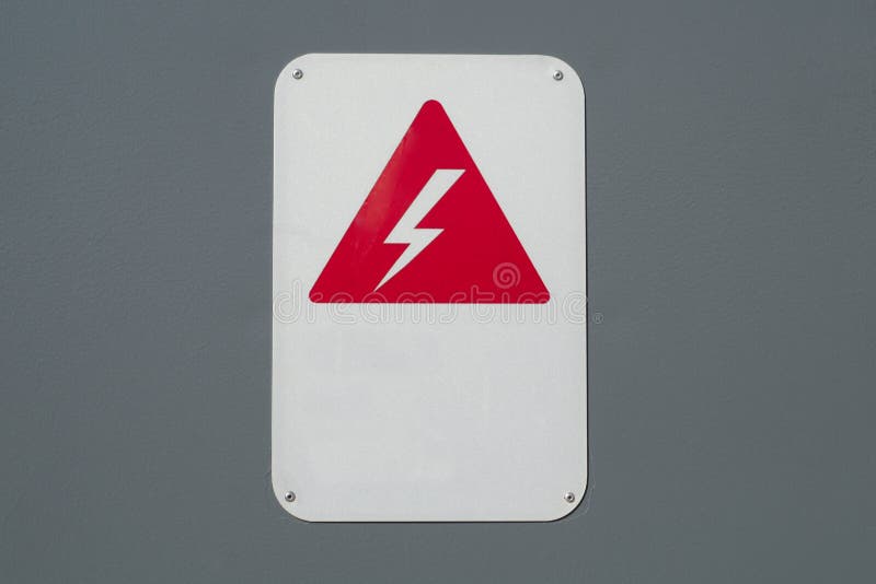 High Tension Electric Voltage Warning Sign Power Caution Stock Photo ...