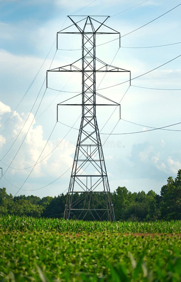 A High Tension Electrical Tower. Stock Photo - Image of tension ...