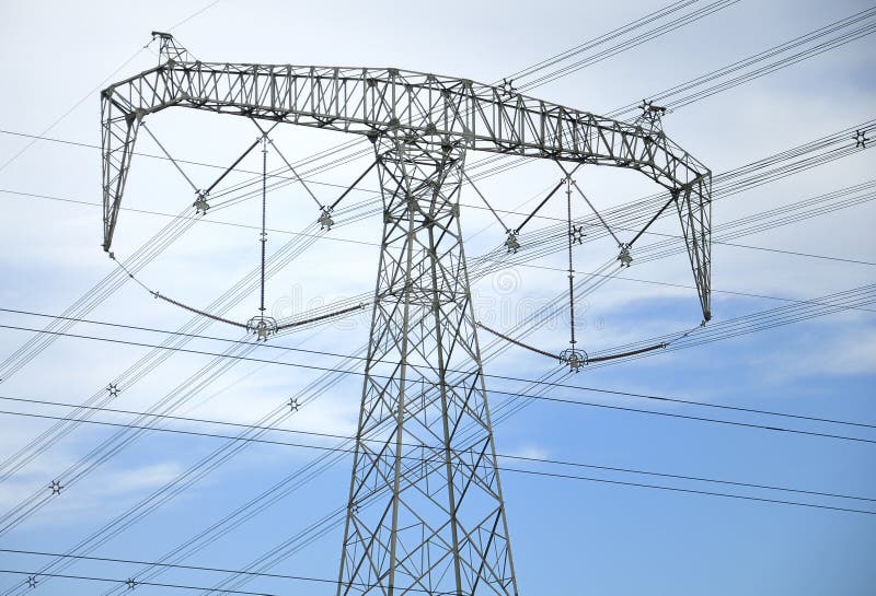 High-tension Line and Transformer Stock Image - Image of steel ...