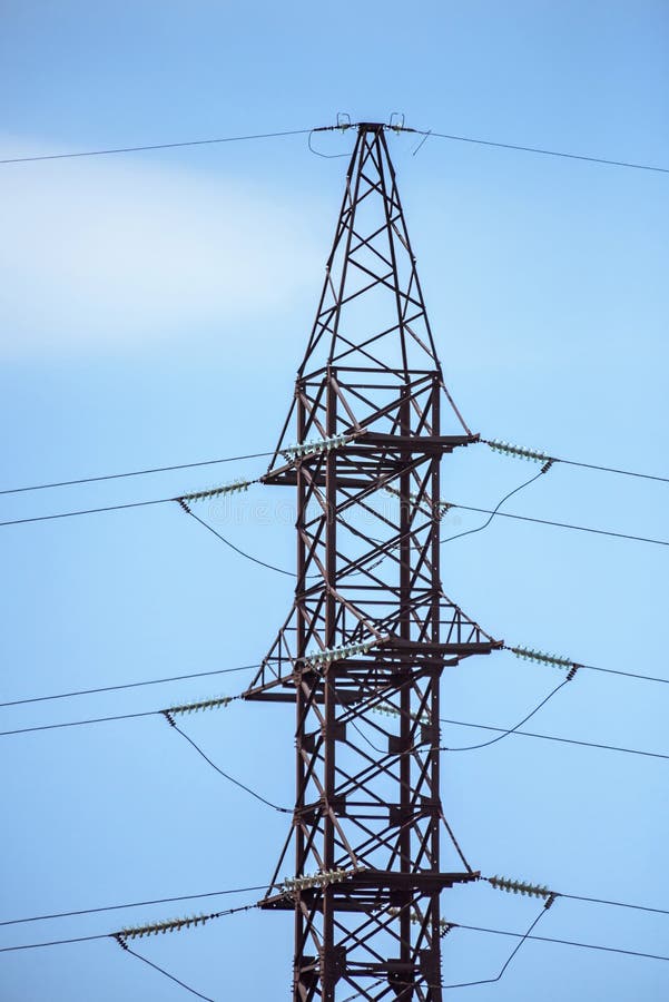 High Tension Power Line Electrical Wire Stock Image - Image of plant ...