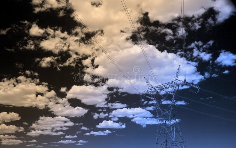 High Tension Power Lines stock illustration. Illustration of graphic ...
