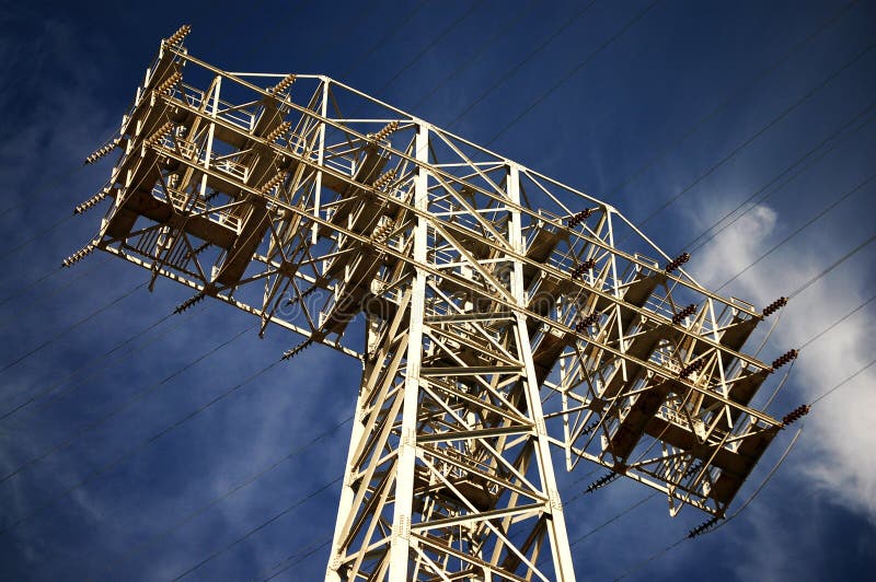 High Tension Power Lines stock image. Image of tall, tension - 8400049