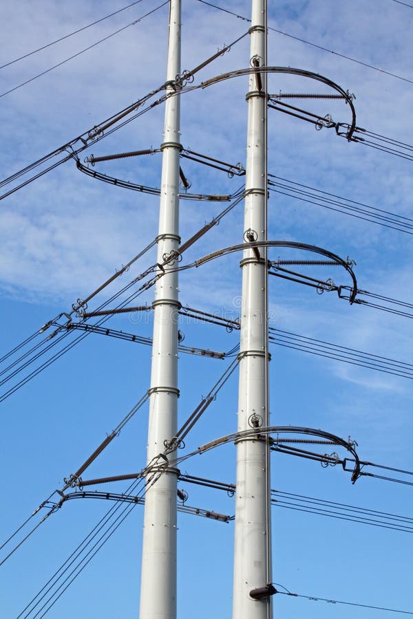 High Tension Pylons with Powerlines Stock Image - Image of connector ...