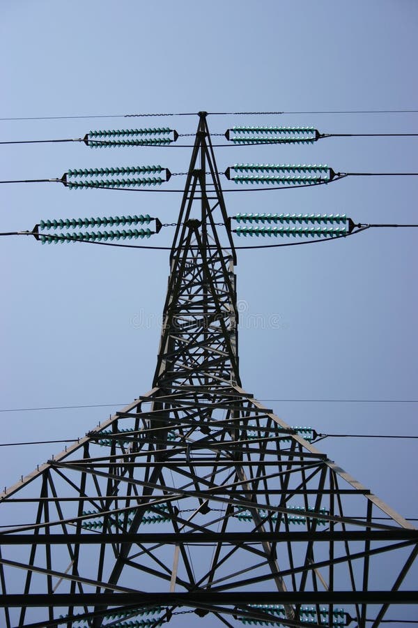 High Tension Wires and Tower Stock Image - Image of scaffolding, grid ...