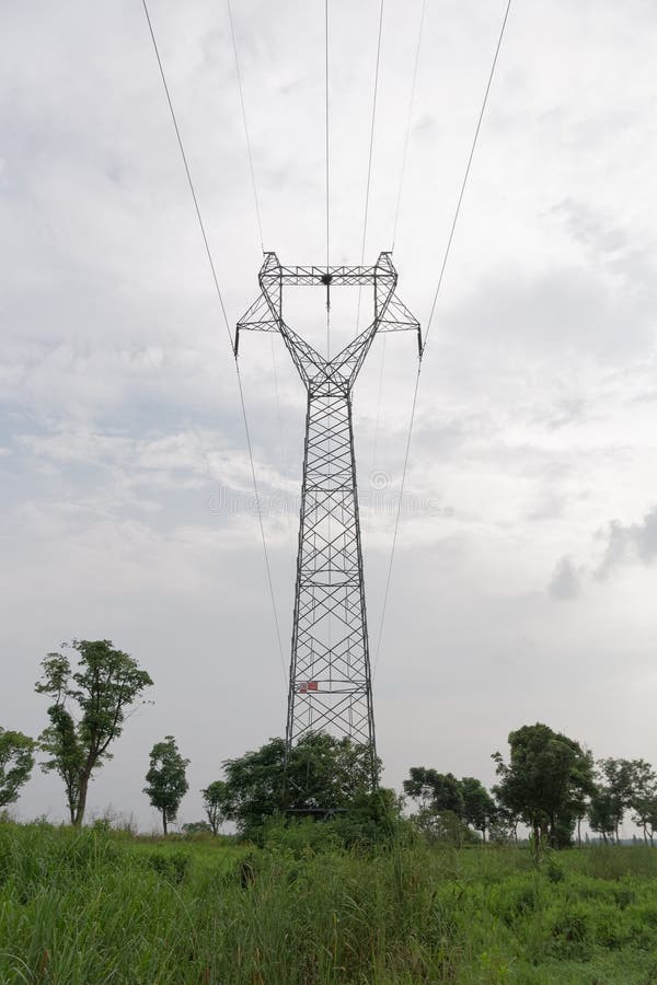 High tension wires stock image. Image of tower, electricity - 96593311