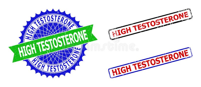 HIGH TESTOSTERONE Rosette and Rectangle Bicolor Stamps with Unclean ...