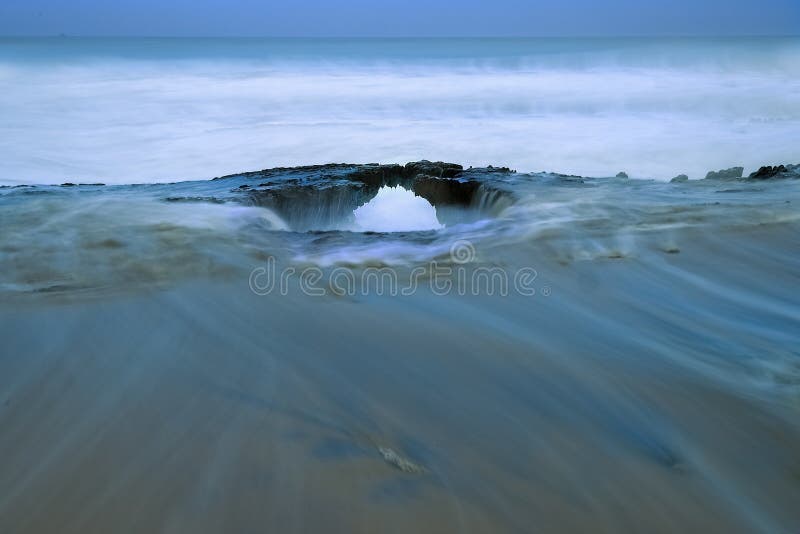 High Tidal Storm Waves Covering the Rocks at Sea Coast Stock Image ...