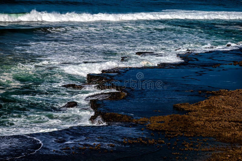High Tide and Huge Waves in the Atlantic Ocean, Morocco Stock Image ...