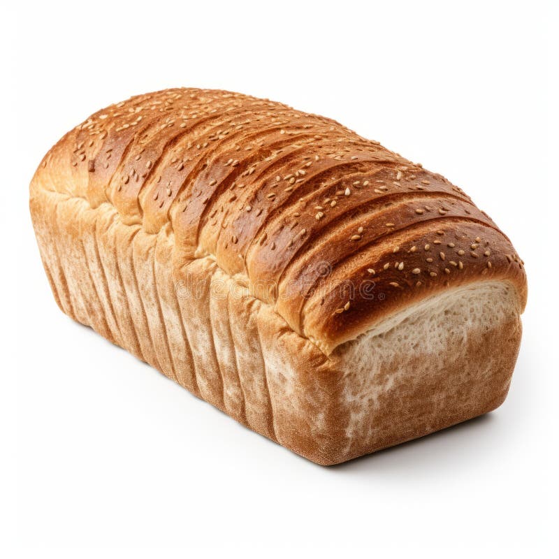 High Tonal Range Bread Loaf on White Background Stock Illustration ...